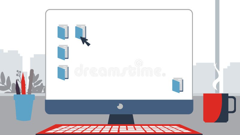 Notebook Desktop Vector Illustration. Business Monitor Modern Display ... Notebook Desktop Vector Illustration. Business Monitor Modern Display ...