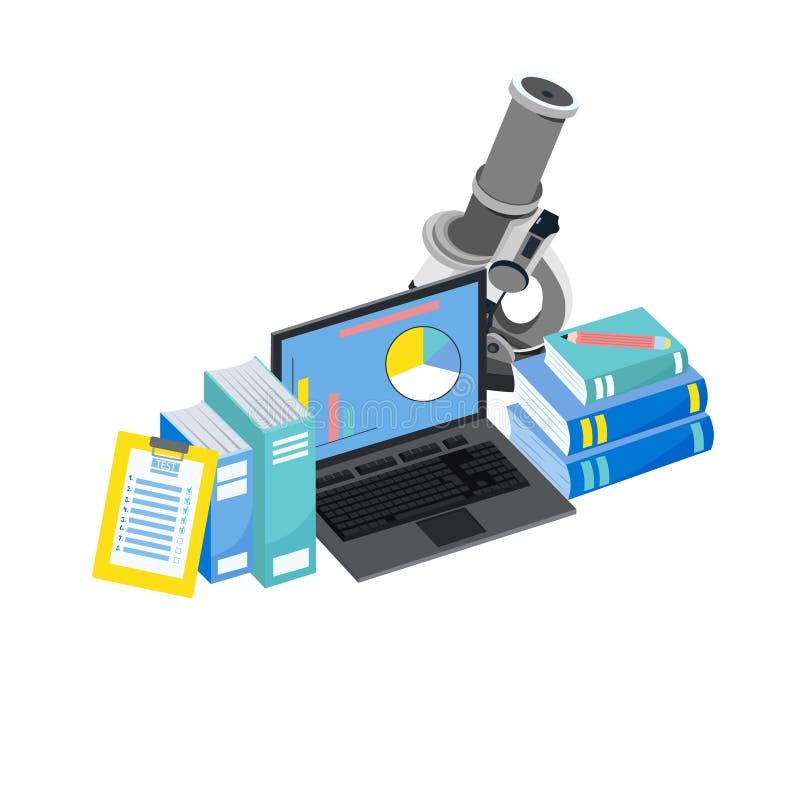Notebook with Diagram, Checklist, Documents and Microscope. Research ...