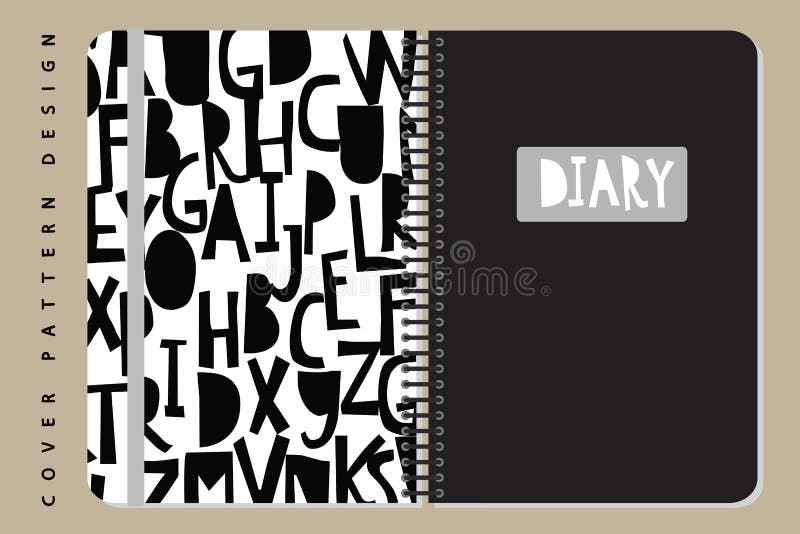 Notebook and Diary Cover Design for Print with Pattern Included. Stock ...