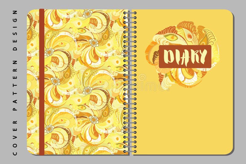 Notebook and Diary Cover Design for Print with Pattern Included. Stock ...