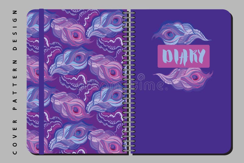 Notebook and Diary Cover Design for Print with Seamless Pattern ...