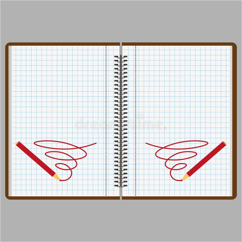 A Notebook or Diary with Pages in a Box Stock Vector - Illustration of ...