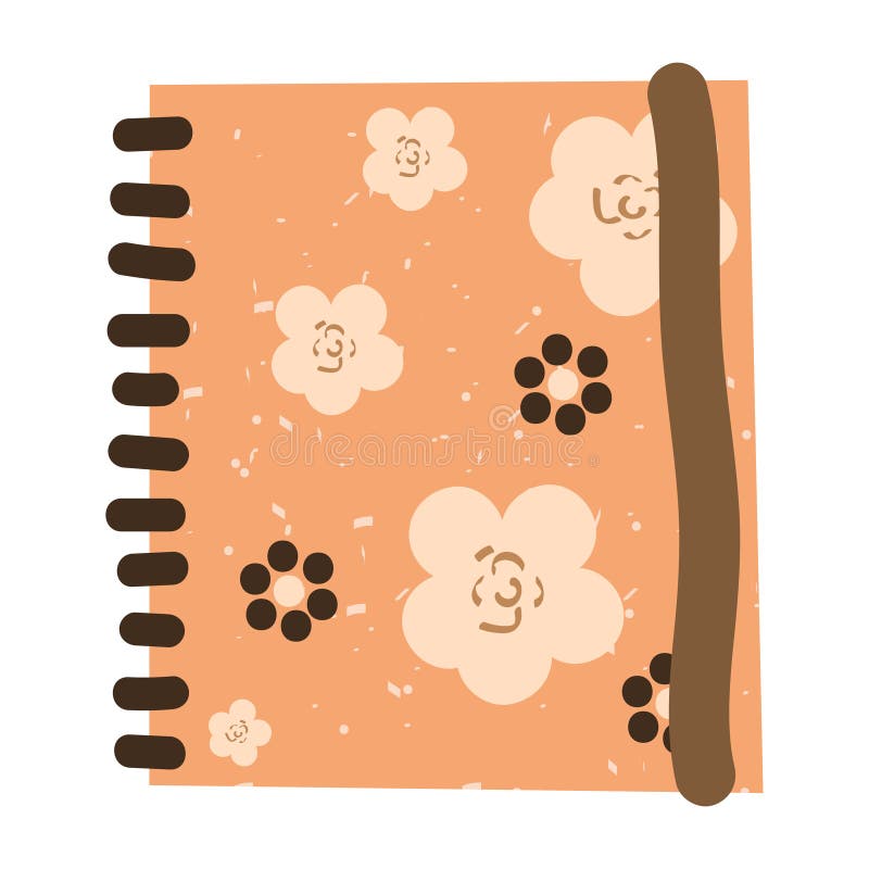 Notebook Diary on Spiral with Floral Simple Pattern Stock Vector ...