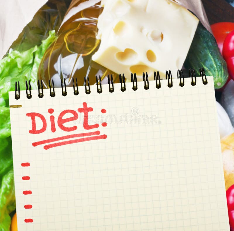 Notebook with diet plan stock photo. Image of healthcare - 30400978