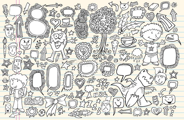Notebook Doodle Design Elements Stock Illustrations – 6,661 Notebook ...