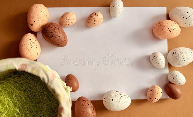 Notebook Easter Eggs Spiral Notepad Spring Beige Background Stock ...