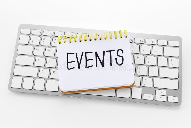 Events word on notebook stock image. Image of background - 98974233