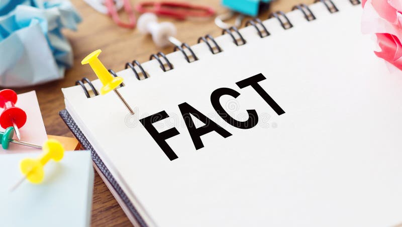 A Notebook Featuring the Word Fact Written on Its Cover in Bold Letters ...