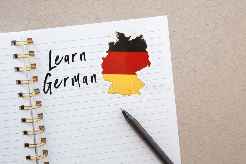 Notebook with Flag of Germany and Country Map with Inscription Learn ...