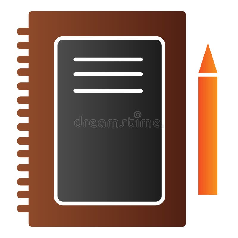 Notebook Flat Icon. Notepad and Pen Color Icons in Trendy Flat Style ...