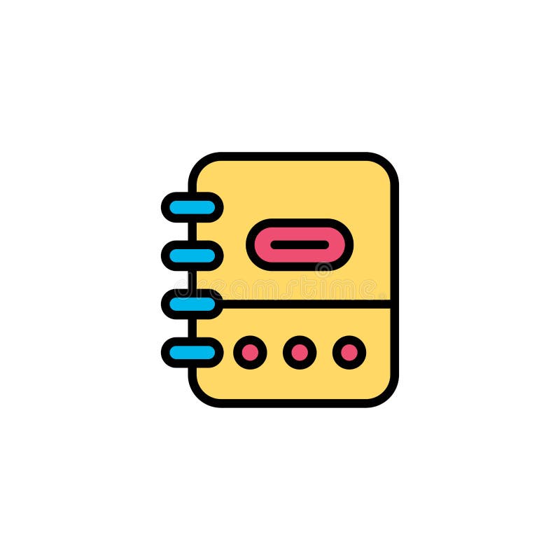 Notebook Flat Vector Icon Sign Symbol Stock Vector - Illustration of ...