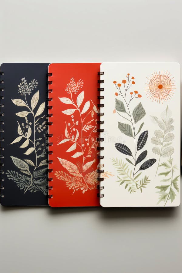 Notebook with Floral Pattern on it and Notebook with Spiral Cover ...
