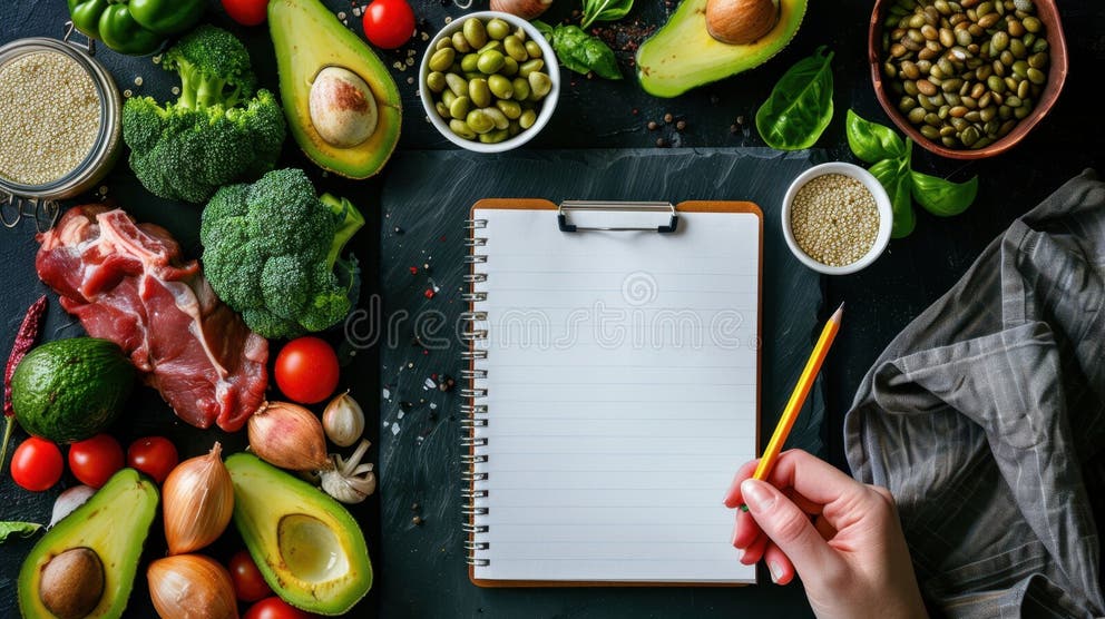 The Notebook with Fresh Ingredients. AI Generated Stock Illustration ...