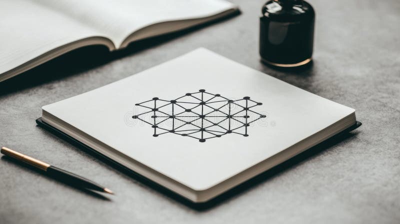 A Notebook with a Geometric Design on the Cover. Stock Image - Image of ...