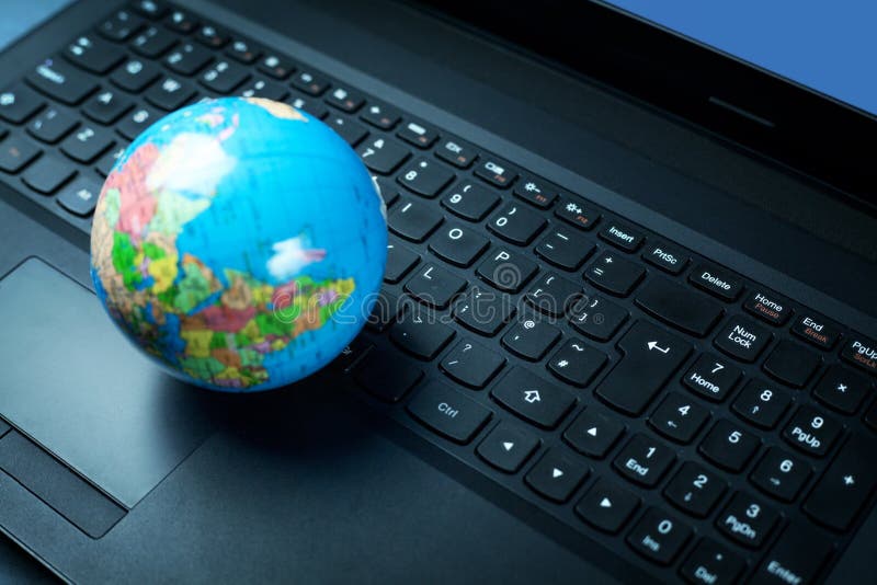 Notebook and Globe. Social Media Stock Photo - Image of data, concept ...