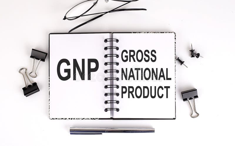 Notebook with GNP Gross National Product on a Table Stock Photo - Image ...