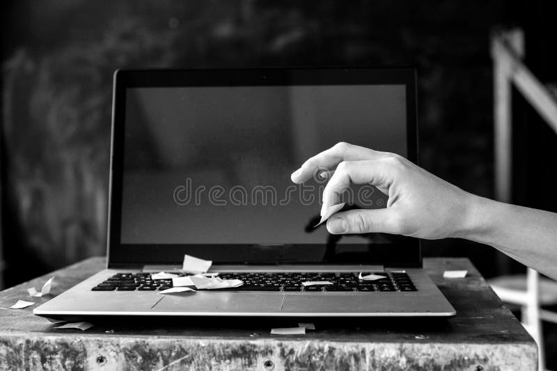 Notebook stock photo. Image of paper, serious, internet - 96996612