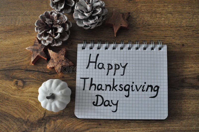 Happy Thanksgiving Day Background Stock Photo - Image of notebook ...