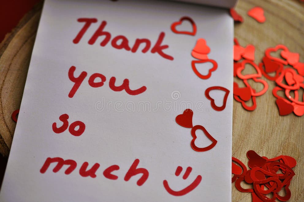 Thank You Write in Notebook Stock Photo - Image of pink, meal: 337808938