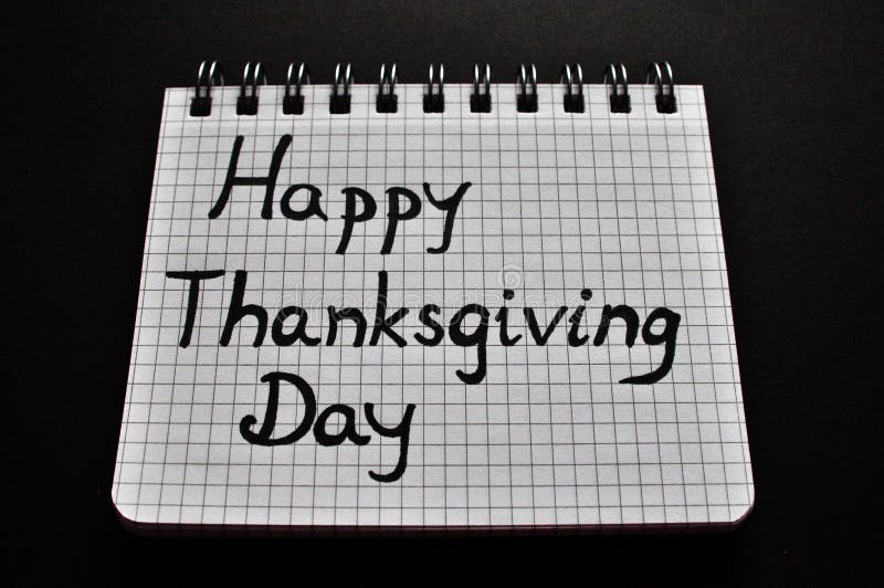 Black Background with Happy Thanksgiving Day Write Stock Photo - Image ...
