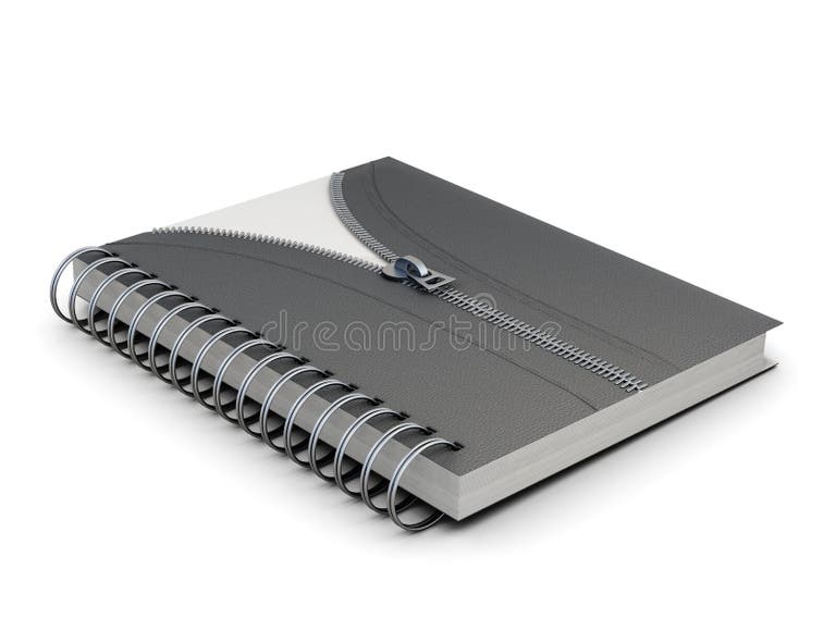 Notebook with Hard Cover and Decorative Zip Isolated Stock Illustration ...