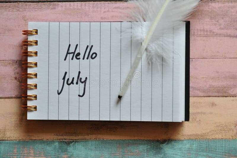Notebook Hello July Write Stock Photos - Free & Royalty-Free Stock ...