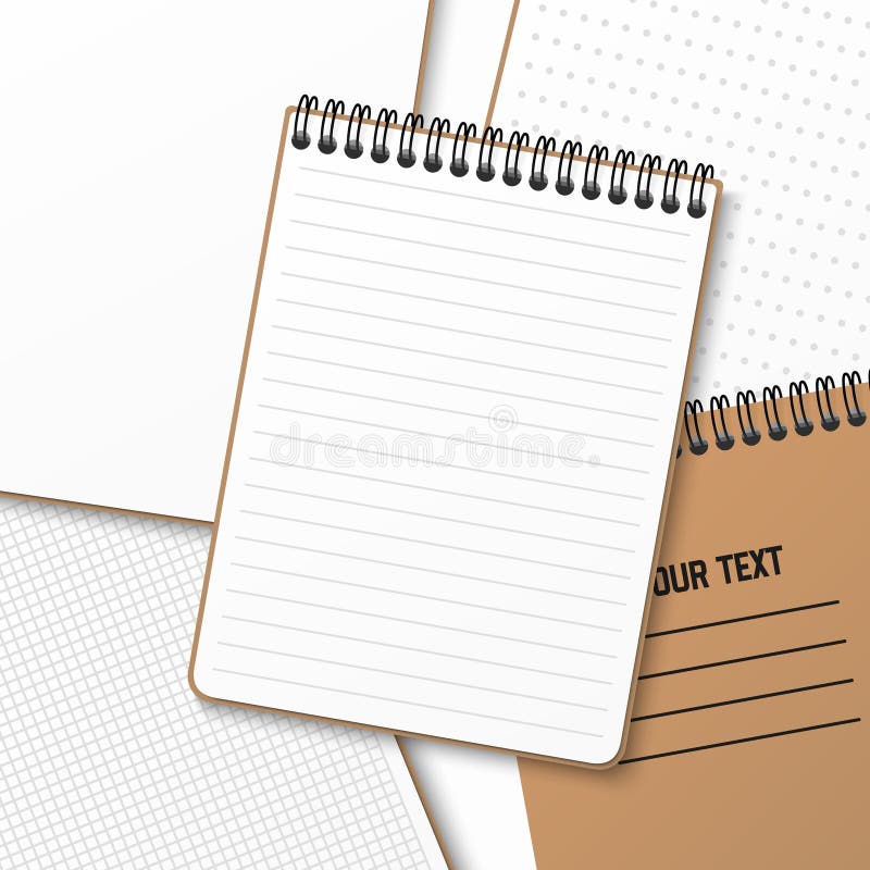 A Notebook with a Horizontal Spring Coil Lies on Top of Another ...