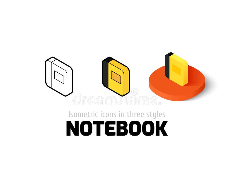 Notebook Icon in Different Style Stock Vector - Illustration of ...