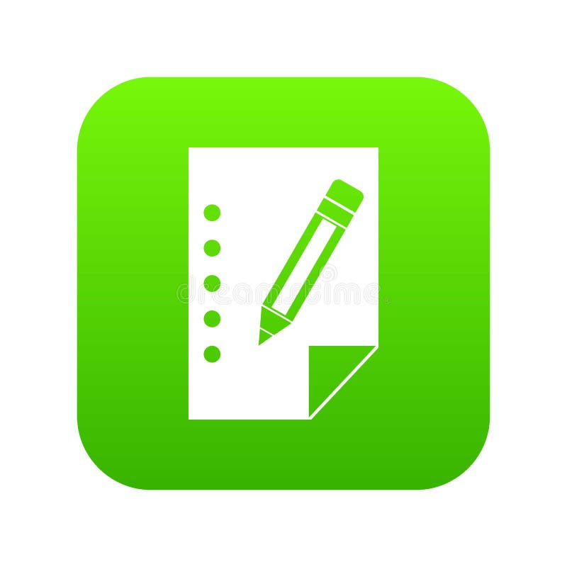 Notebook Icon Digital Green Stock Vector - Illustration of cover, cell ...