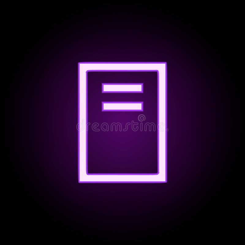 Notebook Icon. Elements of Web in Neon Style Icons Stock Illustration ...