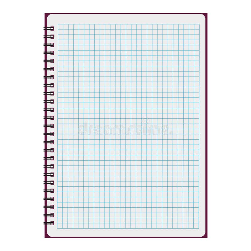 Notebook Icon. Grid Paper. Spiral Binding. School Supply Stock Vector ...