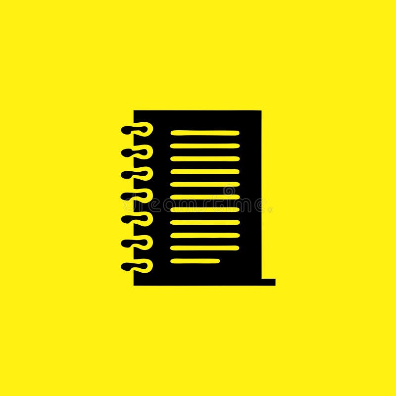 Notebook Icon: Minimalist Spiral Notepad Vector Design Stock ...