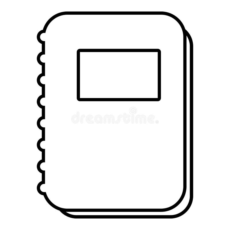 Notebook Icon, Outline Line Style Stock Vector - Illustration of object ...