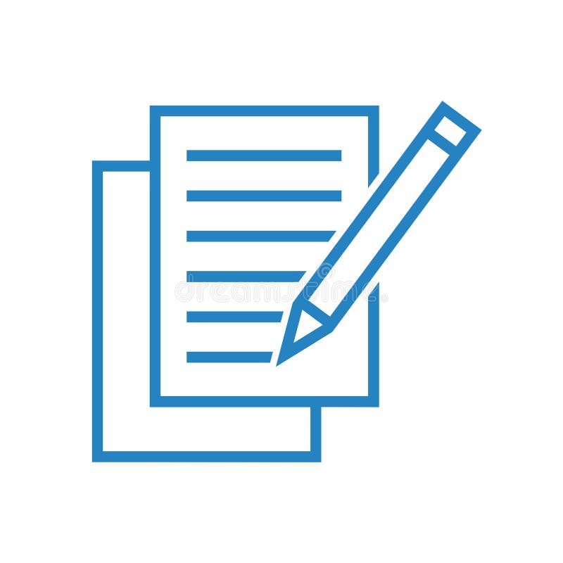 Notebook icon with pen stock vector. Illustration of crayon - 325867316