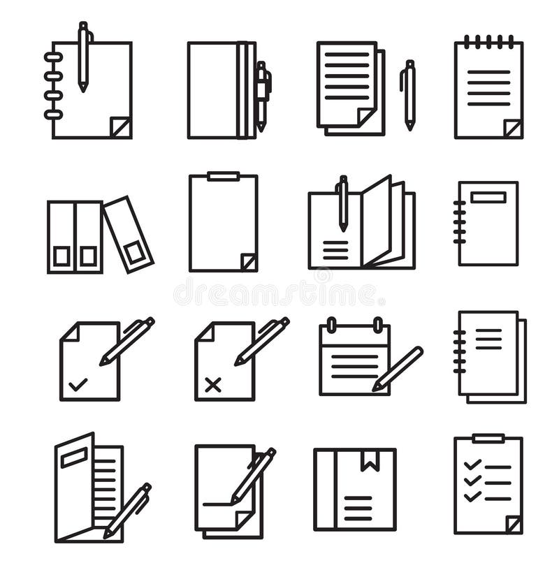 Notebook Icon Set Vector Symbol Note. Vector Design Elements Stock ...