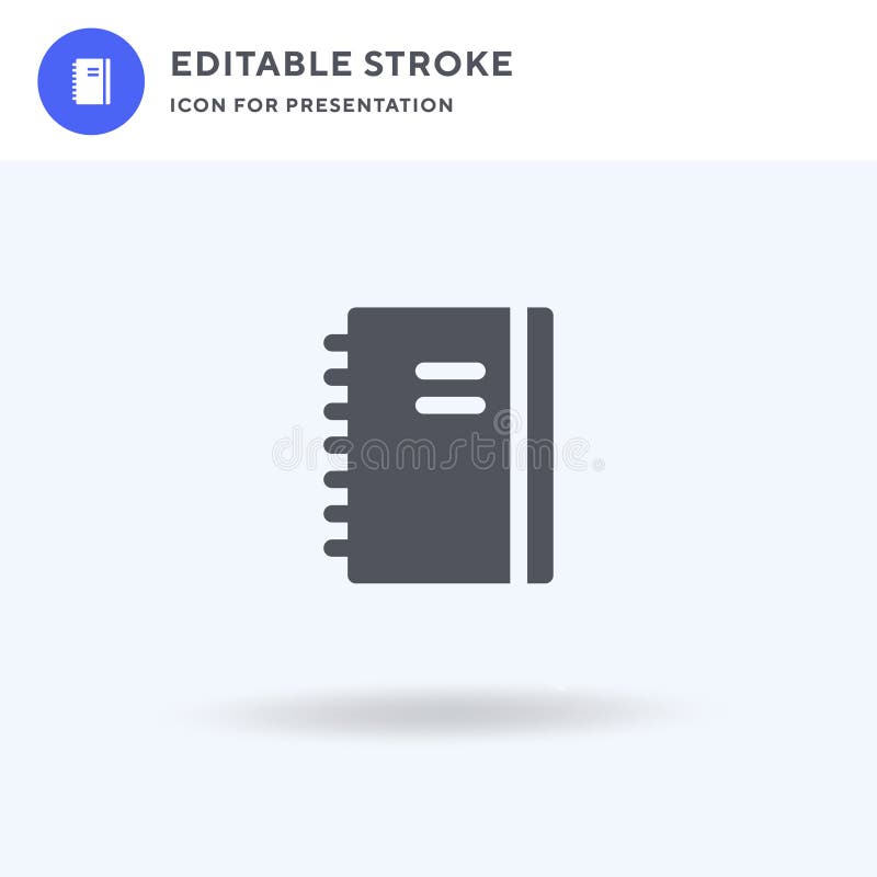 Notebook Icon Vector, Filled Flat Sign, Solid Pictogram Isolated on ...