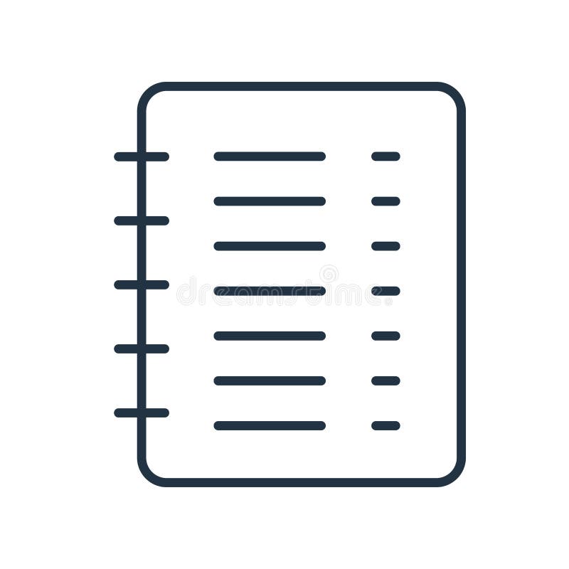 Notebook Icon Vector Isolated on White Background, Notebook Sign Stock ...