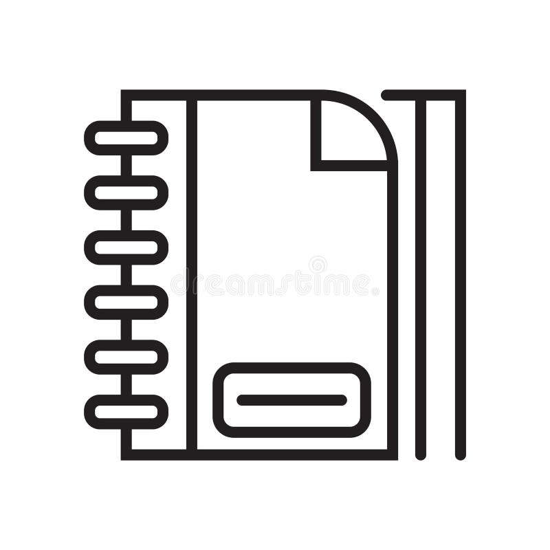 Notebook Icon Vector Sign and Symbol Isolated on White Background ...