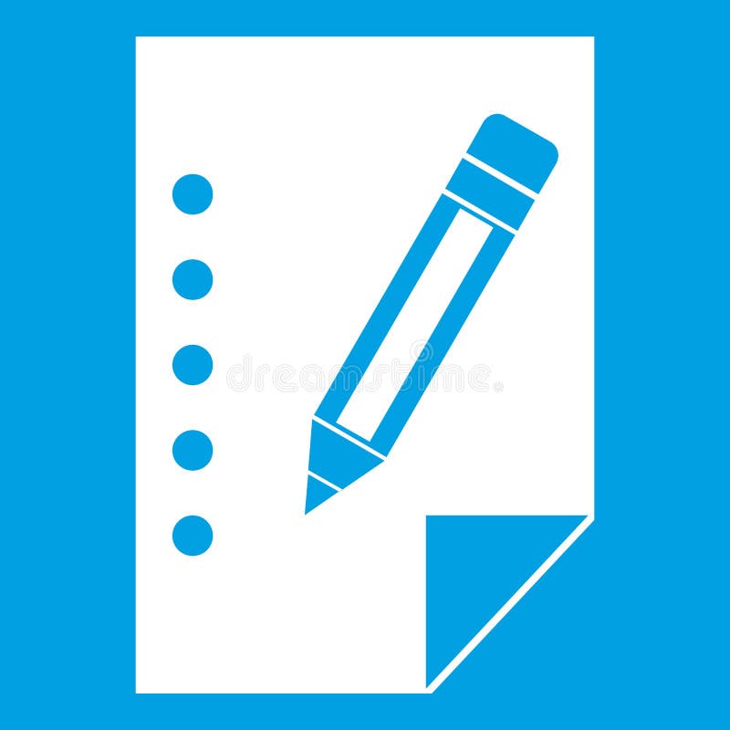 Notebook icon white stock vector. Illustration of note - 96461969
