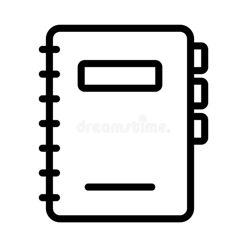 Notebook Icon for Writing Information with Bookmarks Stock Vector ...