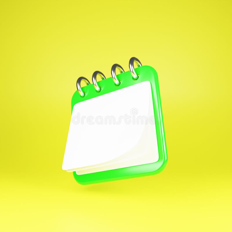 Notebook Icons Isolated on White Background. Render of daily Schedule ...