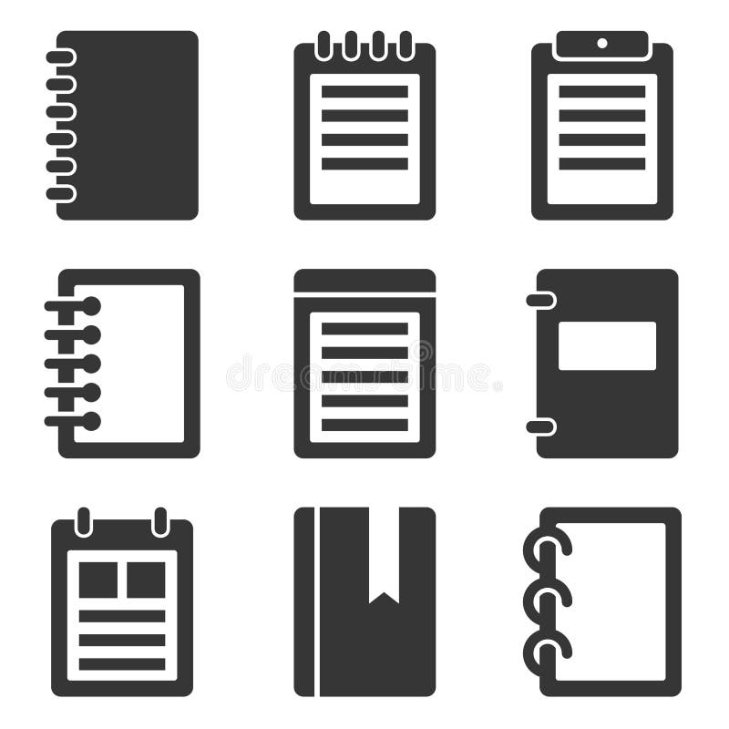 Notebook Icons Set stock vector. Illustration of abstract - 101627462