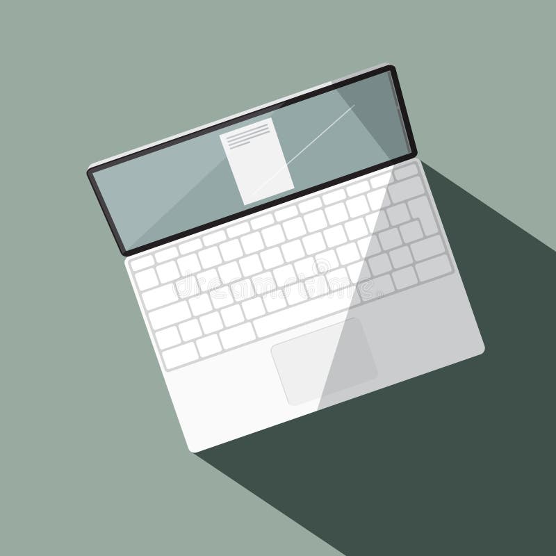 Notebook Illustration. Vector Laptop. Top View Computer Stock Vector ...