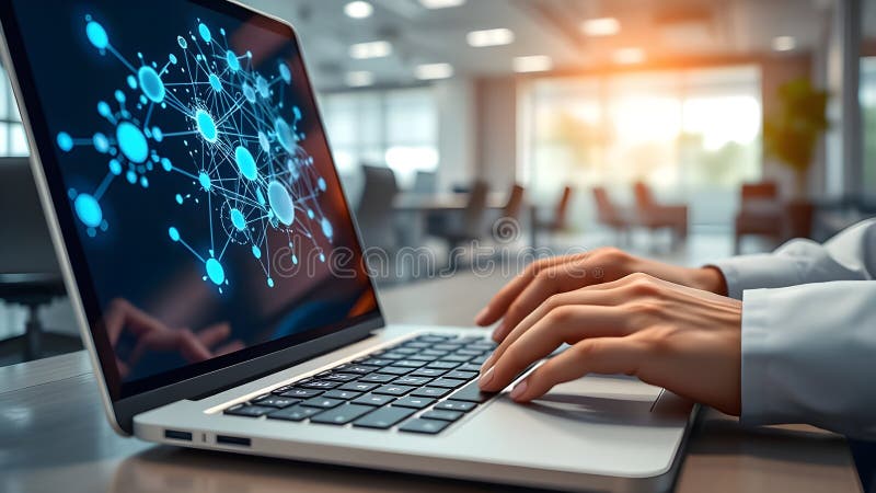 Notebook with Image of Technology Accessed by a Person, Image Generated ...