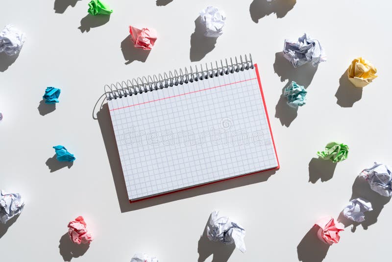 Notebook with Important Messages Surrounded by Paper Wraps. Crutial ...