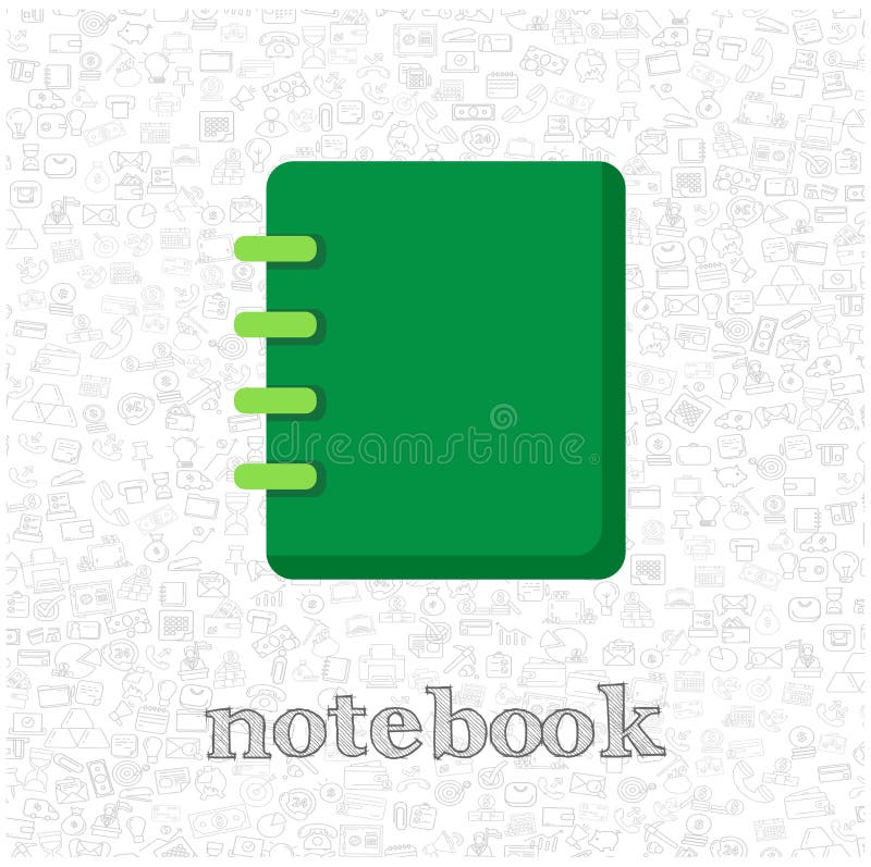 Notebook Isolated Flat Illustration. Green Notebook Design Element for ...