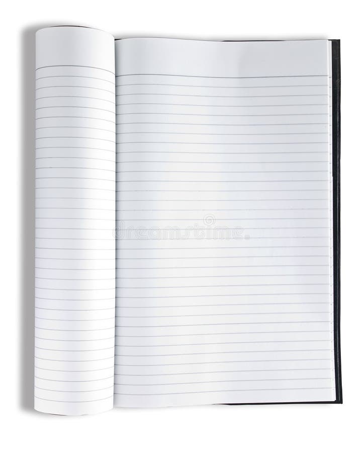 Plain White Lined Ringbound Notebook Page of Paper Stock Image - Image ...
