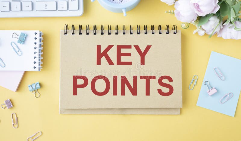 In the Notebook, Key POINTS Text, Paper Clips Stock Image - Image of ...