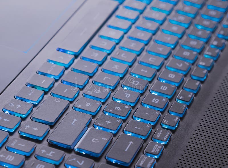 Laptop Keyboard As a Background Toned To Blue Stock Photo - Image of ...
