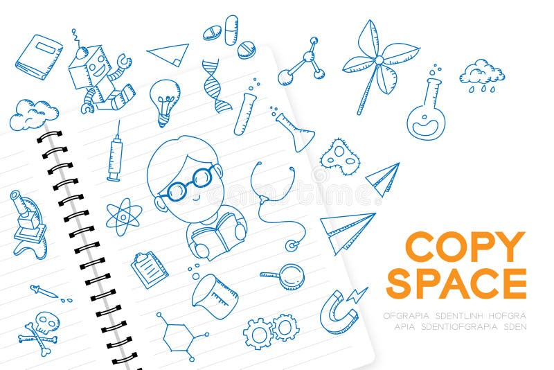 Notebook with Kid Boy Hand Drawing Set, Imagine of Future Occupation ...